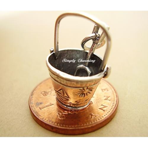 Bucket and Spade Moving Sterling Silver Charms